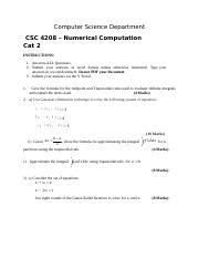 Exploring Numerical Computation Methods For Definite Integrals Course Hero