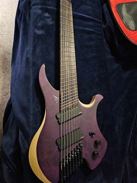 Agile 8 String Multi Scale Fan Fret Headless Electric Guitar Reverb