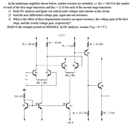 Solved In The Multistage Amplifier Shown Below Emitter