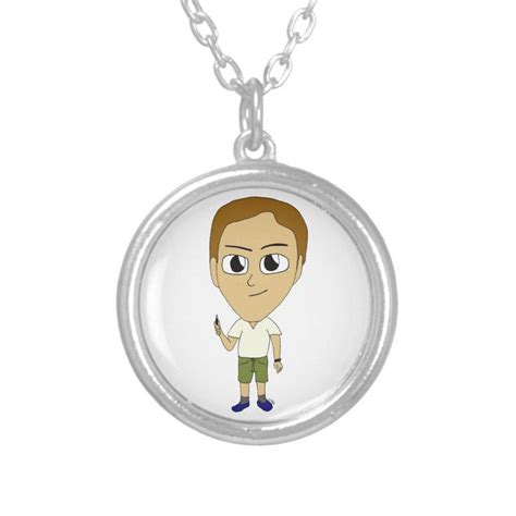 Chibi Silver Plated Necklace Zazzle Silver Plated Necklace Silver