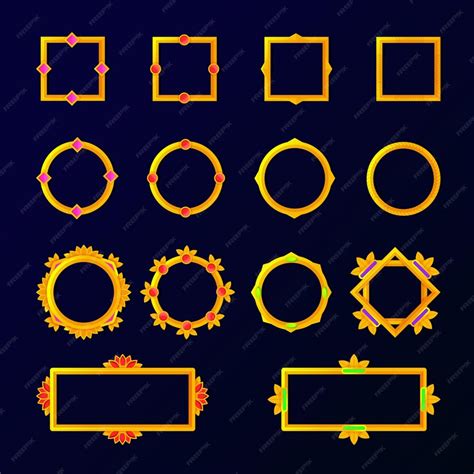 Premium Vector Game Frame Vector Set Avatar Ui Fantasy Rpg Gold