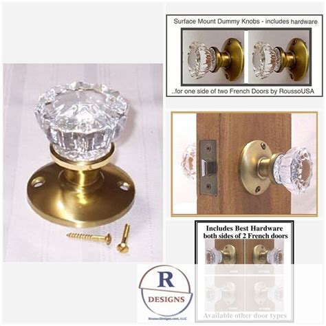 Crystal Glass French Door Knob Sets Two Sets For 2 Standard French