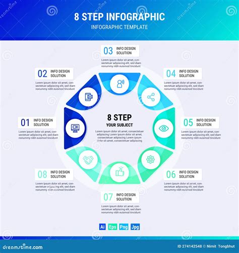 Growth Modern 8 Step Workflow Process Technology Infographic Stock Vector Illustration Of