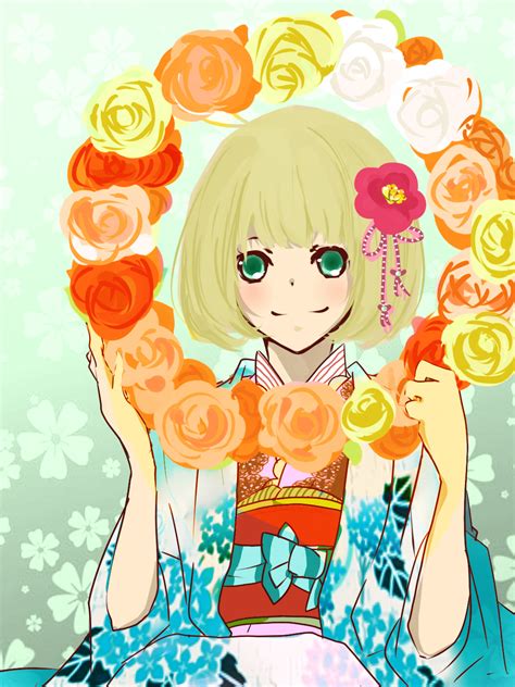 Safebooru Ao No Exorcist Bad Id Blonde Hair Blush Flower Green Eyes