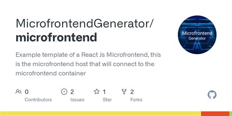 Github Microfrontendgenerator Microfrontend Example Template Of A