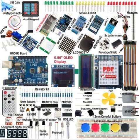 Ultimate Uno R3 Starter Kit For Arduino Oled Spi Bluetooth Lcd1602 Pir