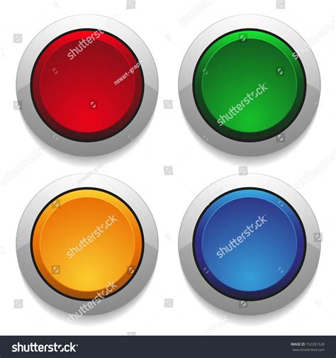 Colorful Round Push Buttons Stock Vector Royalty Free 152291528