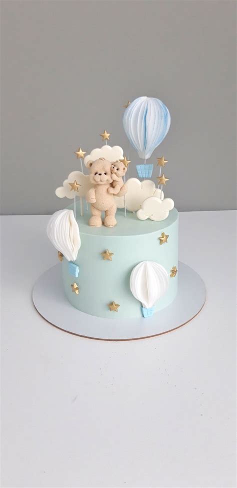 Торт с мишкой и воздушными шарами в 2024 г Торт Тематические торты Душевые торты