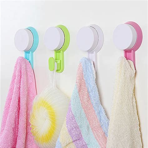 Colorful Vacuum Suction Cup Hooks Wall Plastic Seamless Hooks Creative