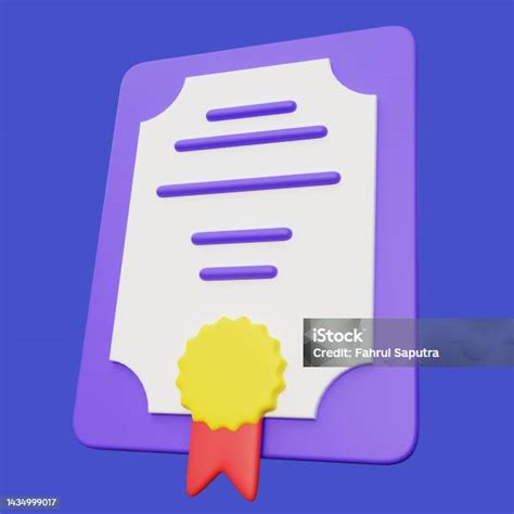 양식화된 3d 성취 인증서 그림입니다 교육 또는 장학금 관련 디자인에 적합한 고등학교 또는 대학 졸업 문서 아이콘에 대한 스톡 사진 및 기타 이미지 Istock