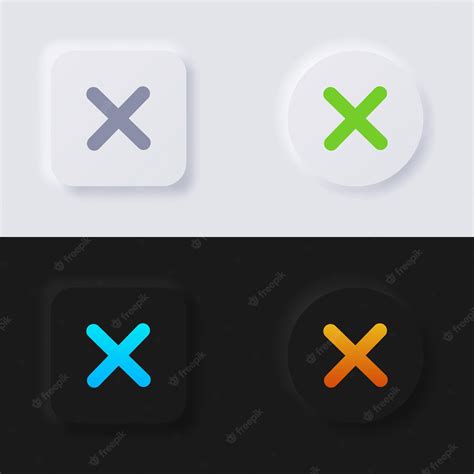 Premium Vector Cross Icon Set Multicolor Neumorphism Button Soft Ui Design