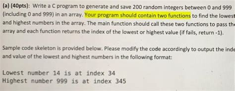 solved a 40pts write a c program to generate and save