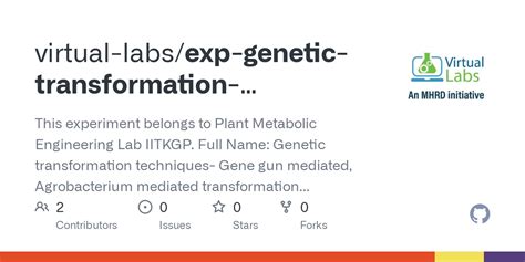 Github Virtual Labsexp Genetic Transformation Techniques Iitkgp