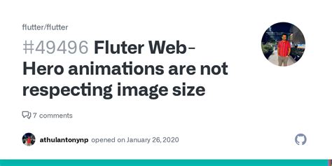 Fluter Web Hero Animations Are Not Respecting Image Size · Issue 49496 · Flutterflutter · Github