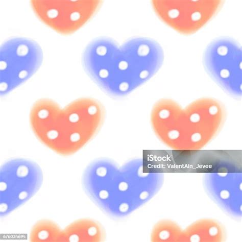 원활한 래스터 패턴입니다 수채화 배경 손으로 그려 점으로 근접 촬영 마음 일련의 수채화 완벽 한 패턴 배경입니다 0명에 대한 스톡 벡터 아트 및 기타 이미지 Istock