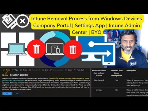 Intune Removal Process From Windows Devices Company Portal Settings App