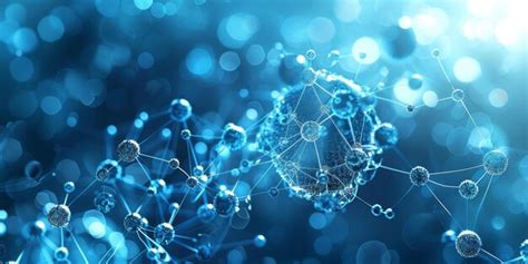 Premium Photo Abstract Molecular Structure With Glowing Blue Nodes And Connections