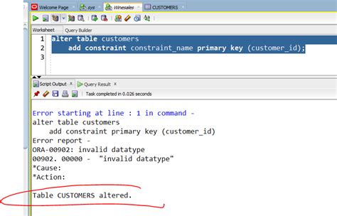 Getting Ora 00902 When Adding Constraint With No Name Oracle Forums