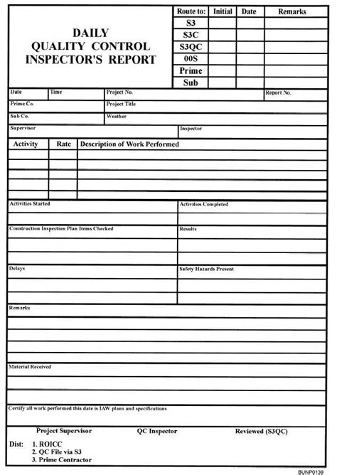 Qc Inspection Report Template