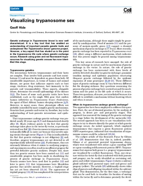 pdf visualizing trypanosome sex