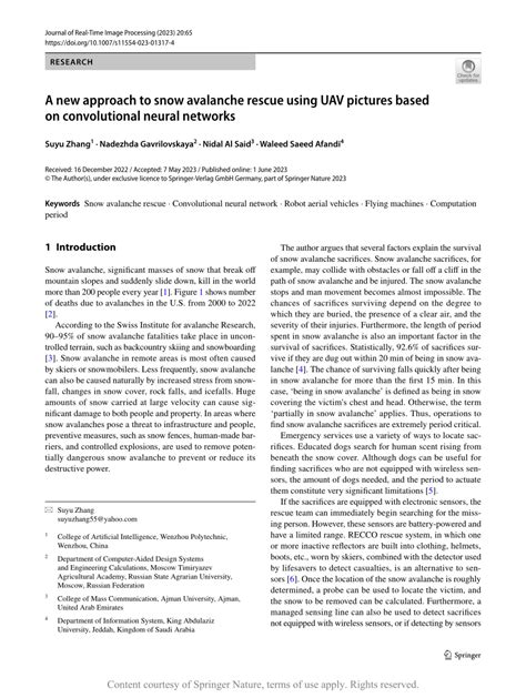 a new approach to snow avalanche rescue using uav pictures based on