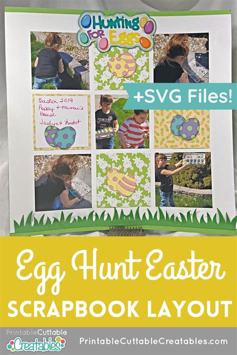 Egg Hunt Easter Scrapbook Layout Idea