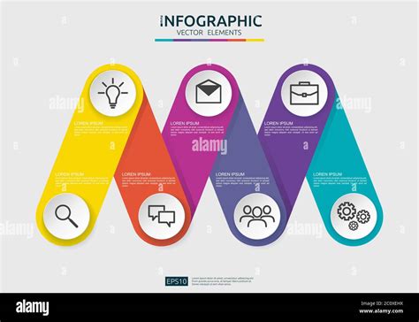 Infographic Element Design Template For Presentation Diagram Workflow Annual Report Business