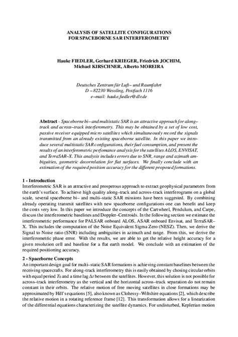 Pdf Multistatic Sar Configurations Analysis