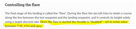 auto landing with flare arduplane ardupilot discourse