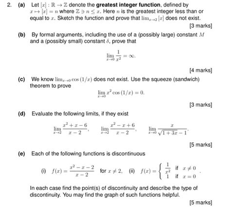Solved A Let A R Z Denote The Greatest Integer Chegg