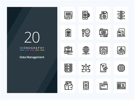Data Management Outline Icon For Presentation Vector Art At Vecteezy