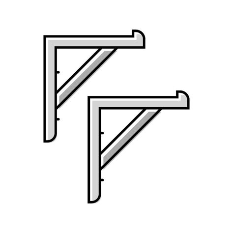 Shelf Bracket Hardware Furniture Fitting Color Icon Vector Illustration
