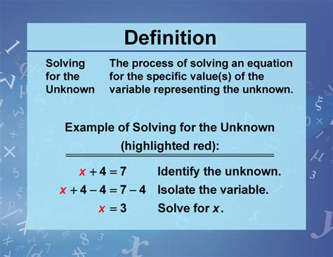 Solving For Unknown Variable