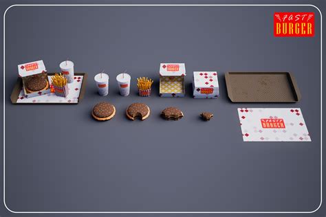 Cheddar Burger Package 3d Food Unity Asset Store