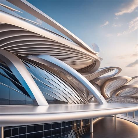 Premium AI Image Curve Roof Parametric Architecture Design Architecture Futuristic Art