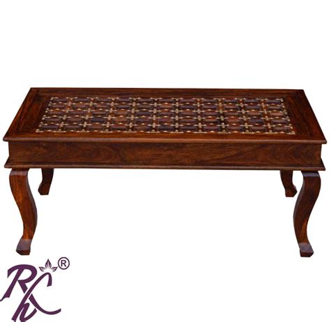 Solid Wood Center Table Lt Design Raj Handicraft