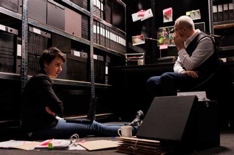 Premium Photo Overworked Investigators Trying To Solve Criminal Case