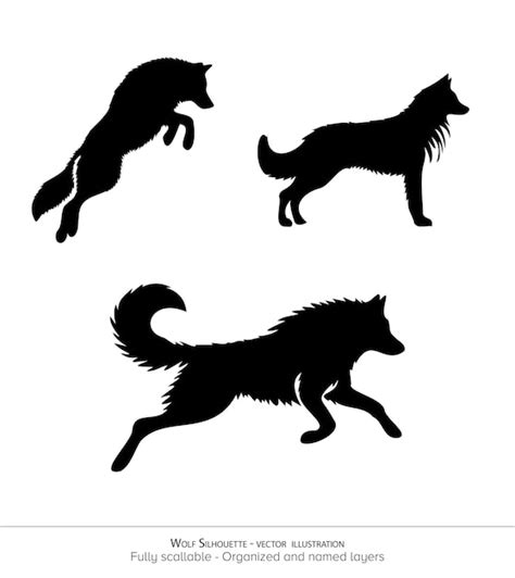 Premium Vector Wolf Silhouette Vector Illustration Silhouette Of A