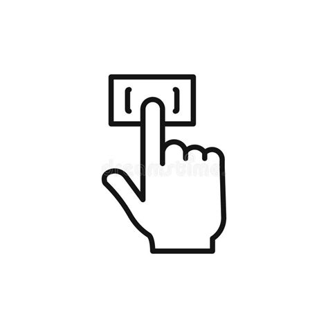 Finger Authentication Logo Sign Vector Outline Stock Vector