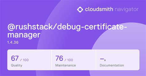 Rushstackdebug Certificate Manager 1436 Npm Package Quality Cloudsmith Navigator