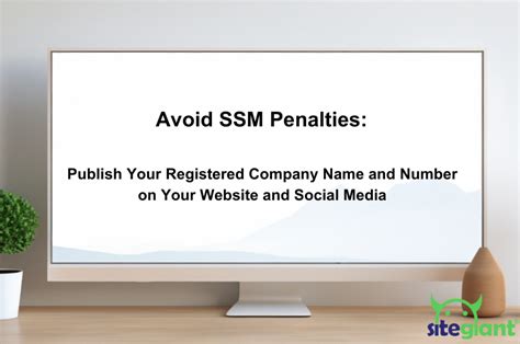 avoid ssm penalties publish your registered company name and number on your websites and social