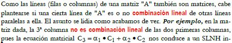 Combinación lineal de matrices