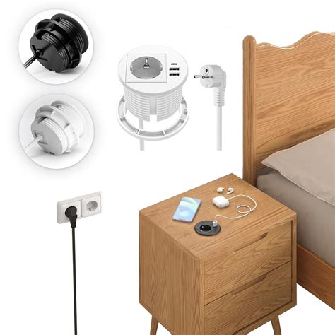 Встраиваемая выдвижная розетка в столешницу для кухни на 1 розетки 3 Usb с кабелем 1 7 м с