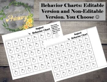 Behavior Charts Editable And Non Editable Versions By Jammin With Primary