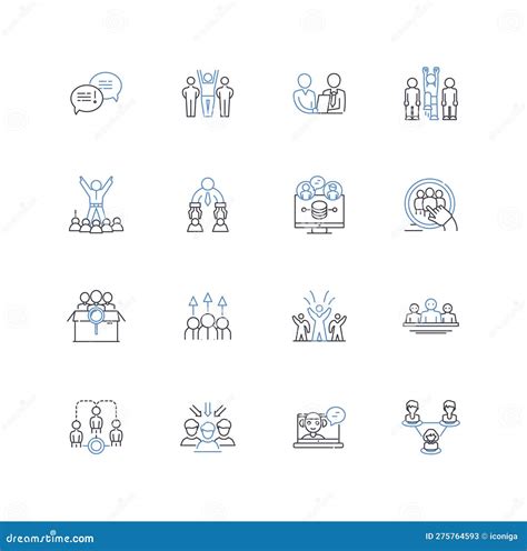 Time Manager Line Icons Collection Schedule Planner Productivity Efficiency Timekeeping