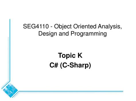 Ppt Seg4110 Object Oriented Analysis Design And Programming