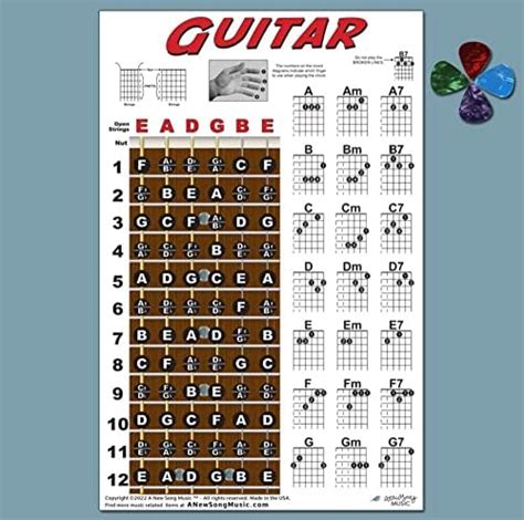 String Lap Steel Guitar Chart Poster C6 Tuning Notes 51 Off
