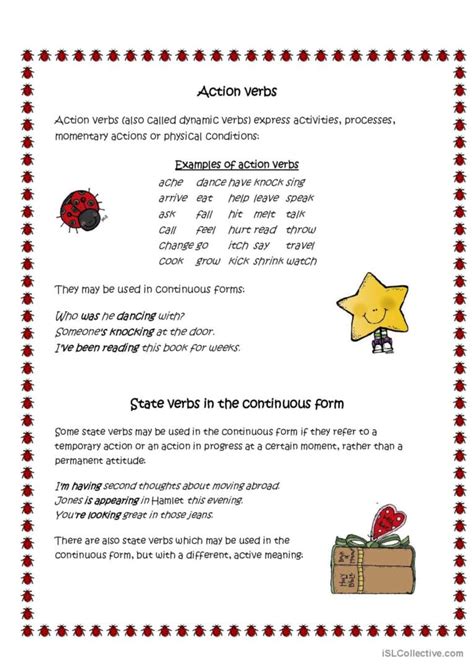 State Verbs And Action Verbs English Esl Worksheets Pdf And Doc
