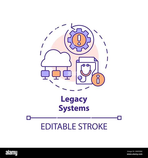 2d Customizable Thin Line Icon Legacy Systems Concept Stock Vector