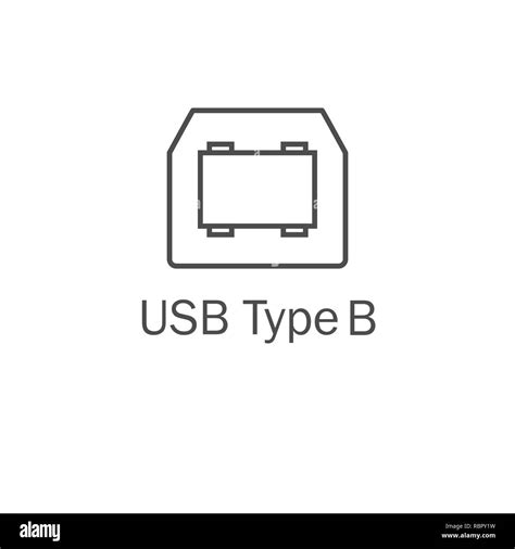 Usb Port Icon Usb Type B Vector Illustration Flat Design Stock Vector Image Art Alamy